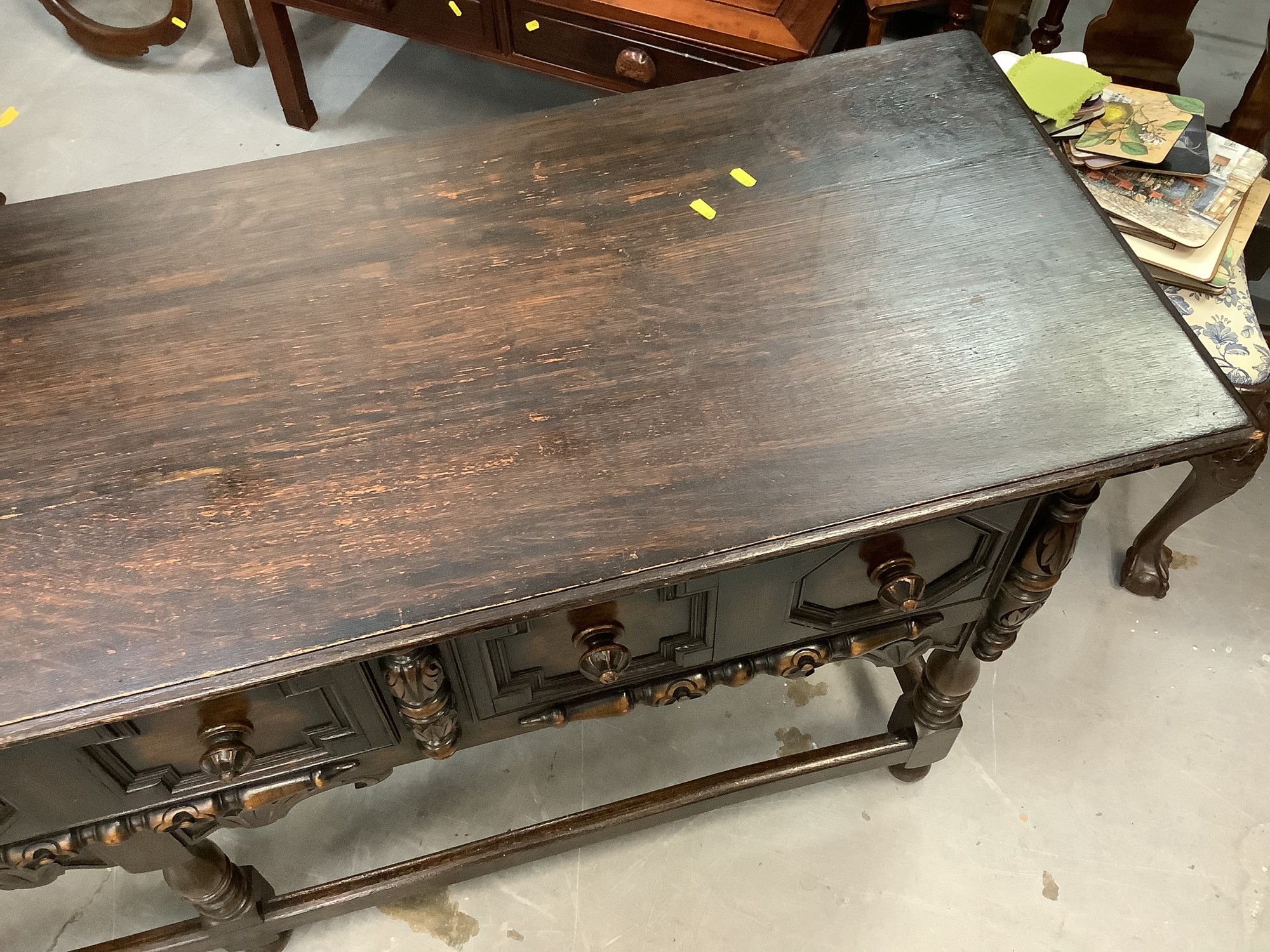 Lot 930 - 1950s Carolean style sideboard