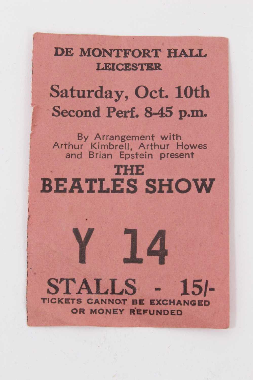 Lot 1490 - Scarce Beatles ticket for De Montfort Hall
