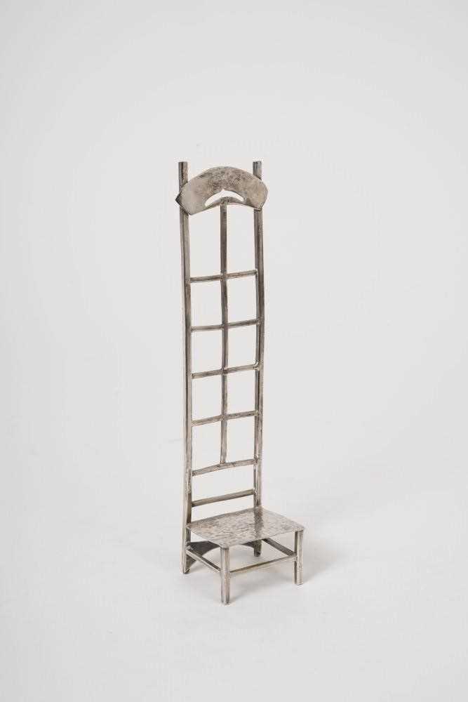 Lot 342 - Unusual silver Mackintosh-style minature