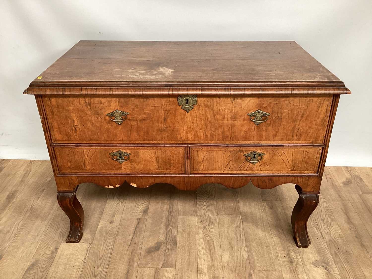 Lot 1063 - 18th century and later walnut chest with