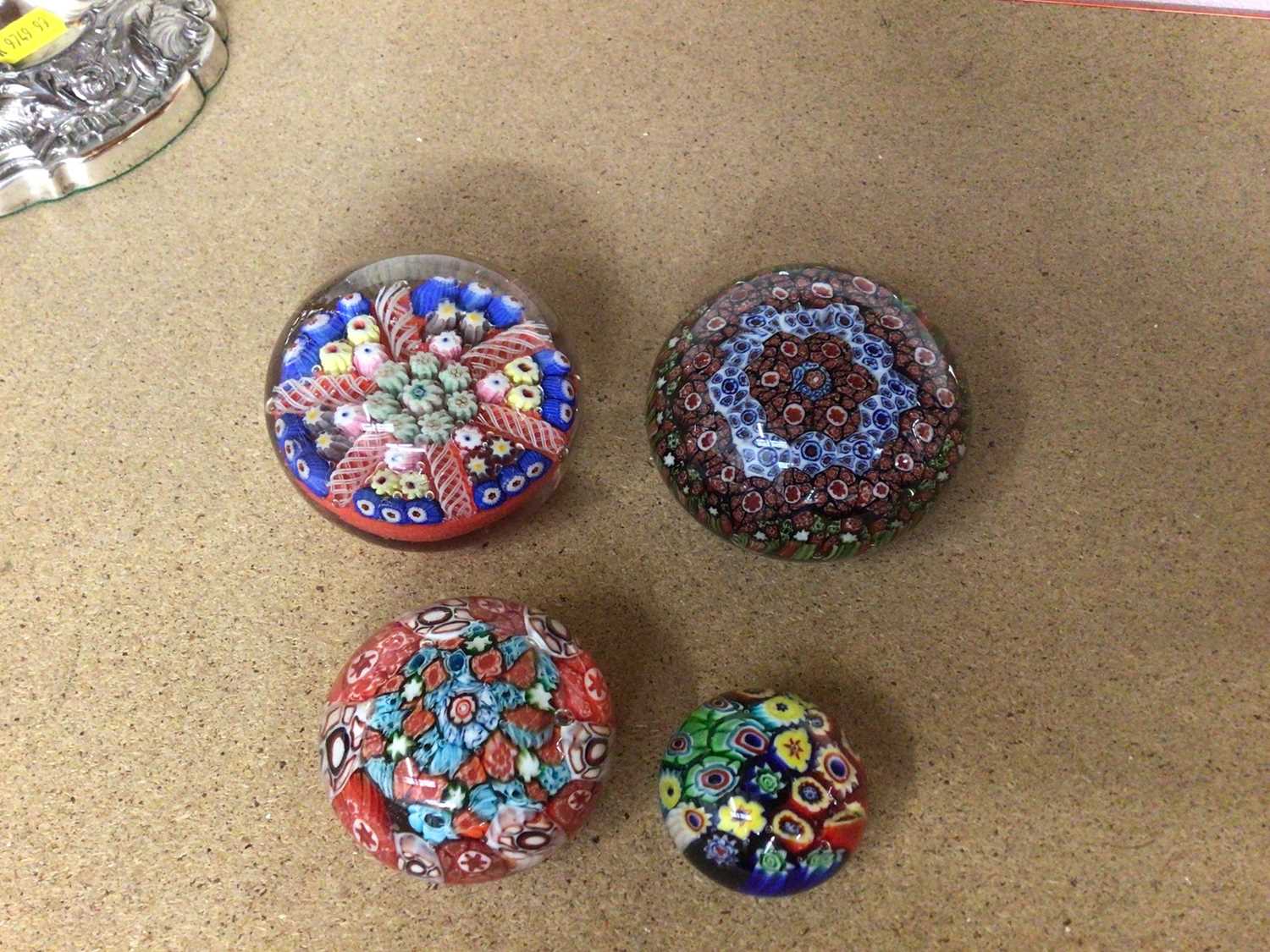 Lot 290 - Group of four 20th century cane paperweights,