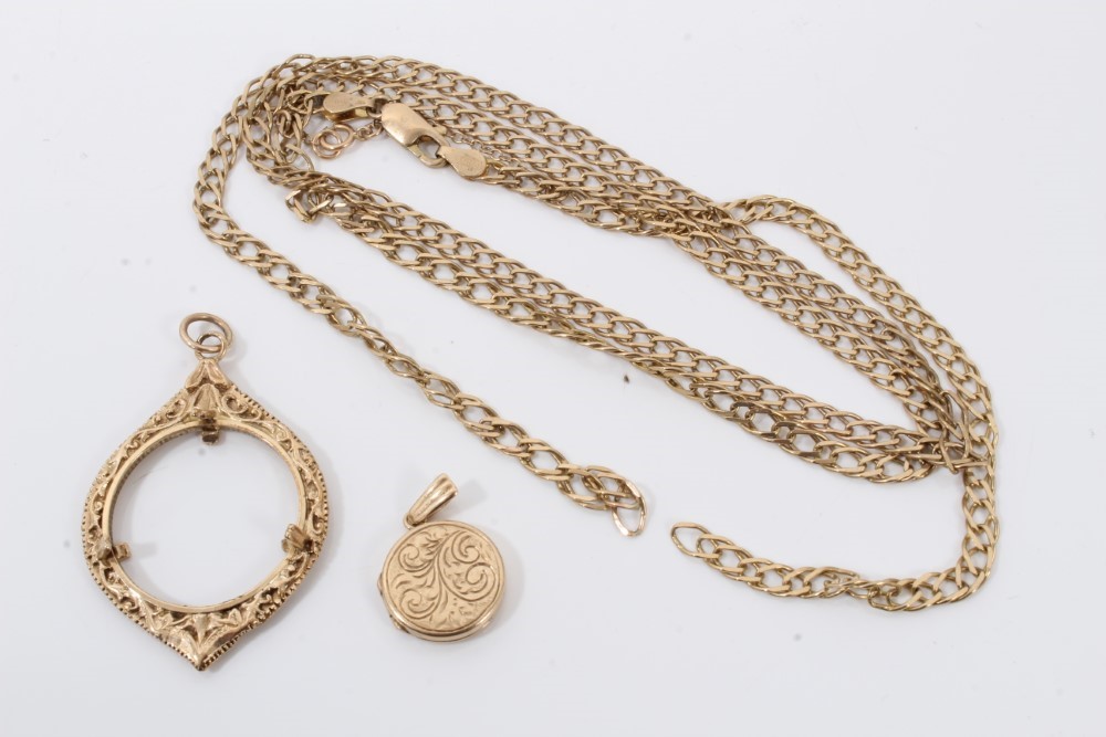 Lot 110 - 9ct gold sovereign pendant mount, 9ct gold