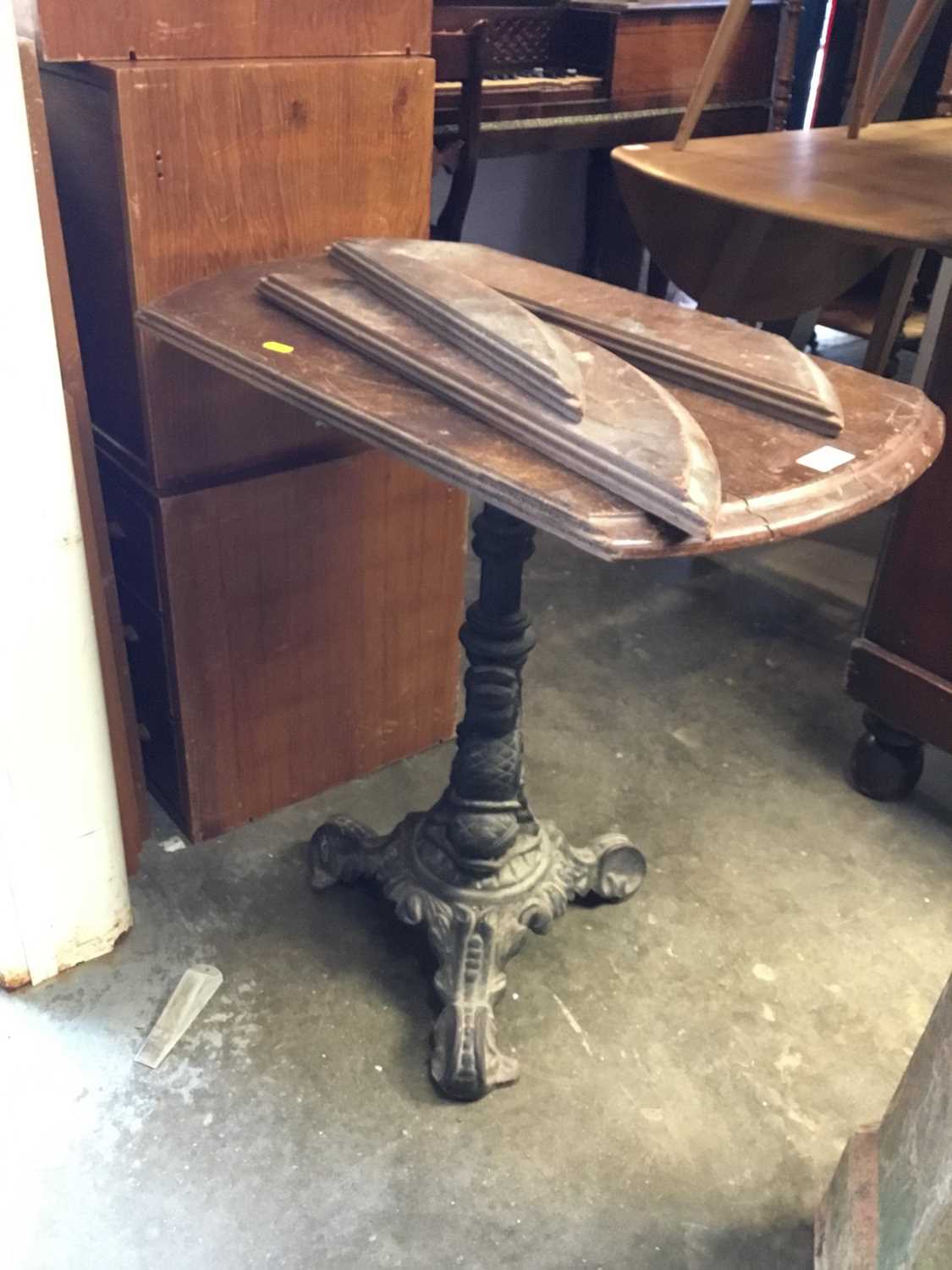 Lot 1145 - Victorian cast iron pub table with dolphin