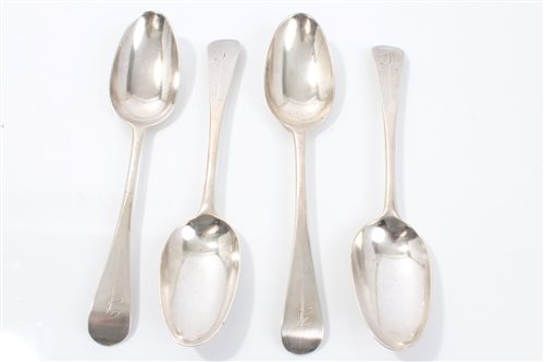 Lot 598 - Four Georgian Old English pattern