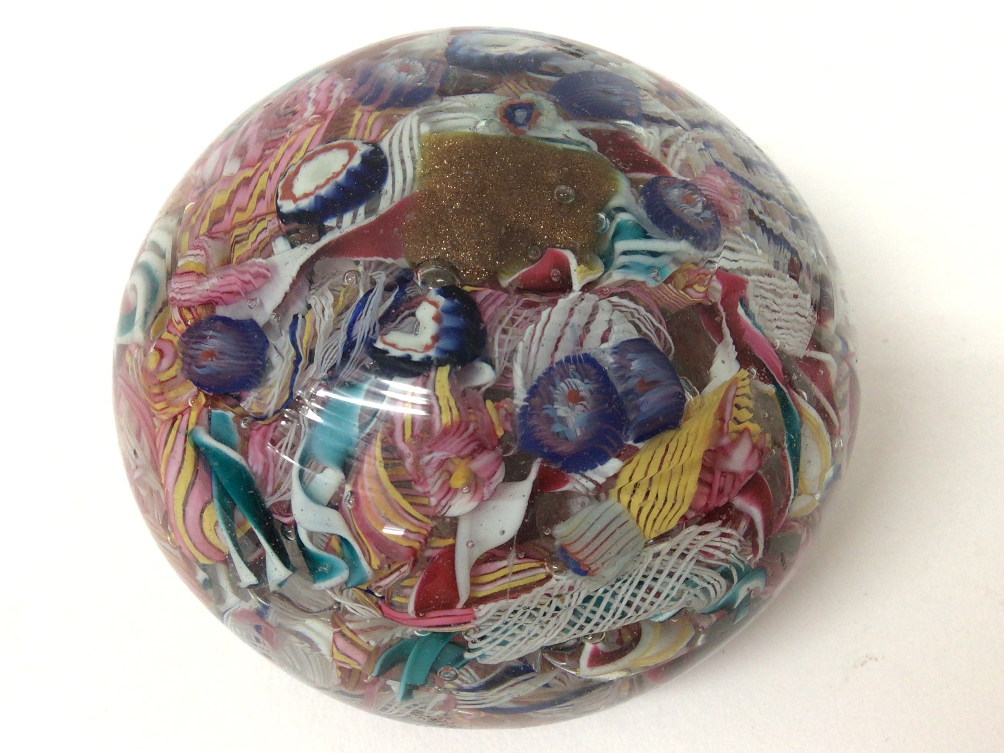 Lot 61 - 19th century glass paperweight with scrambled