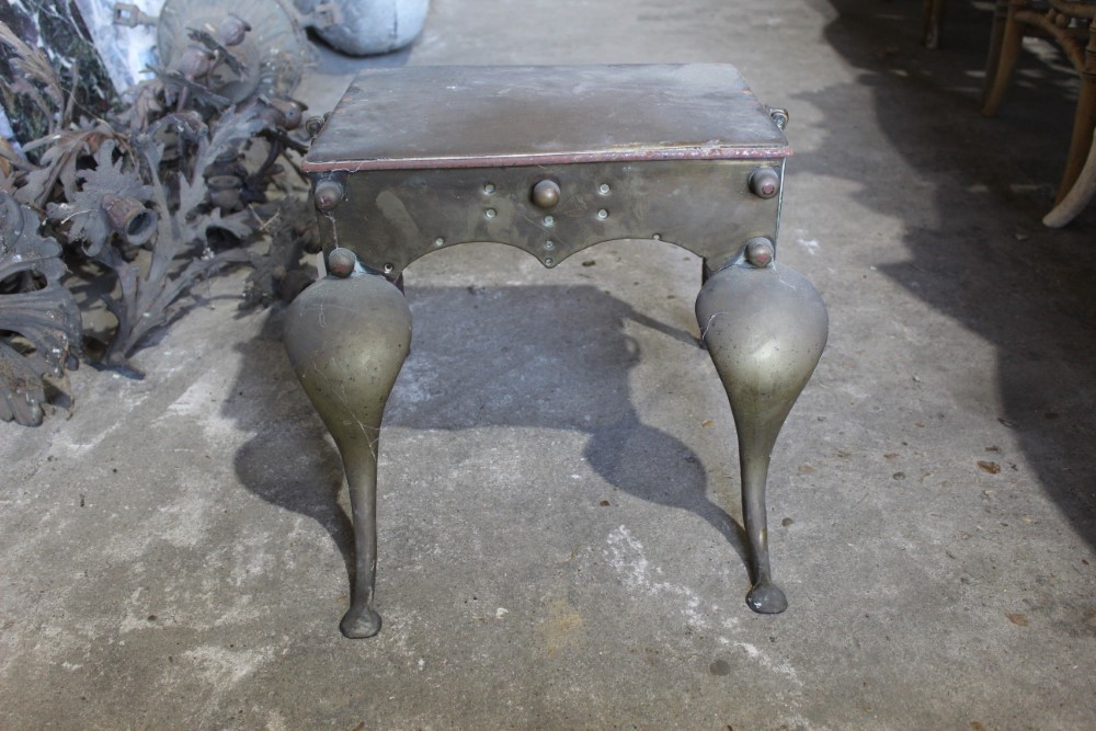 Lot 179 - 19th century brass footman, together with a