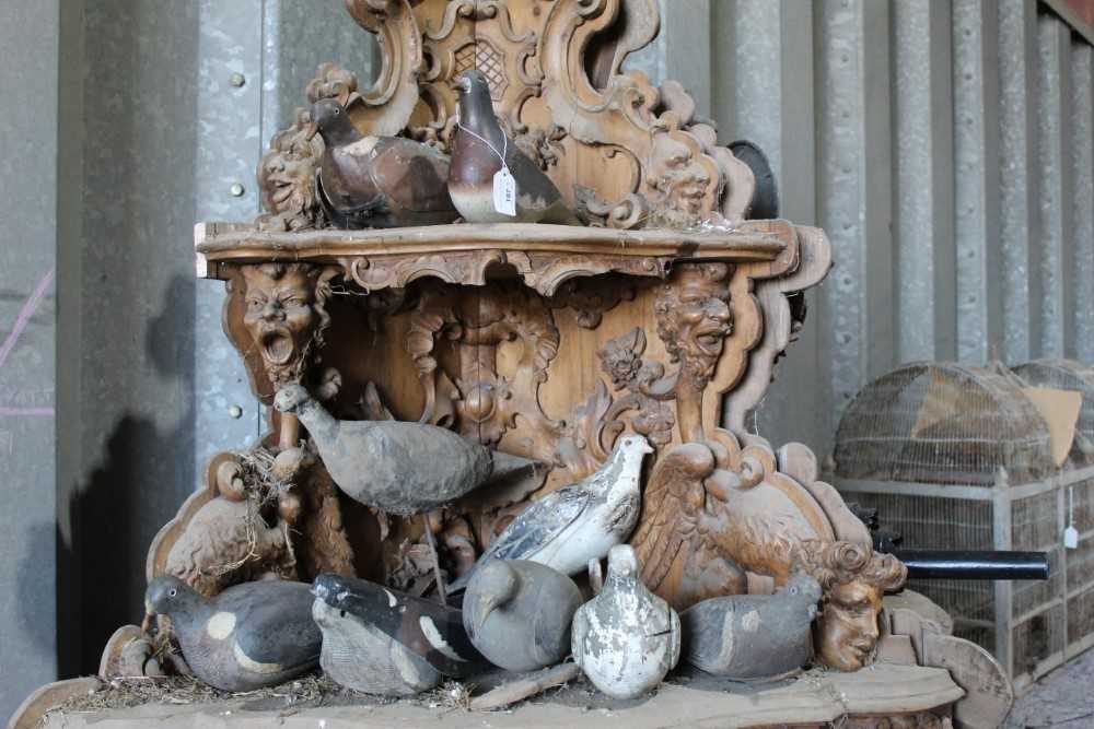 Lot 187 - Flock of nine antique decoy pigeons