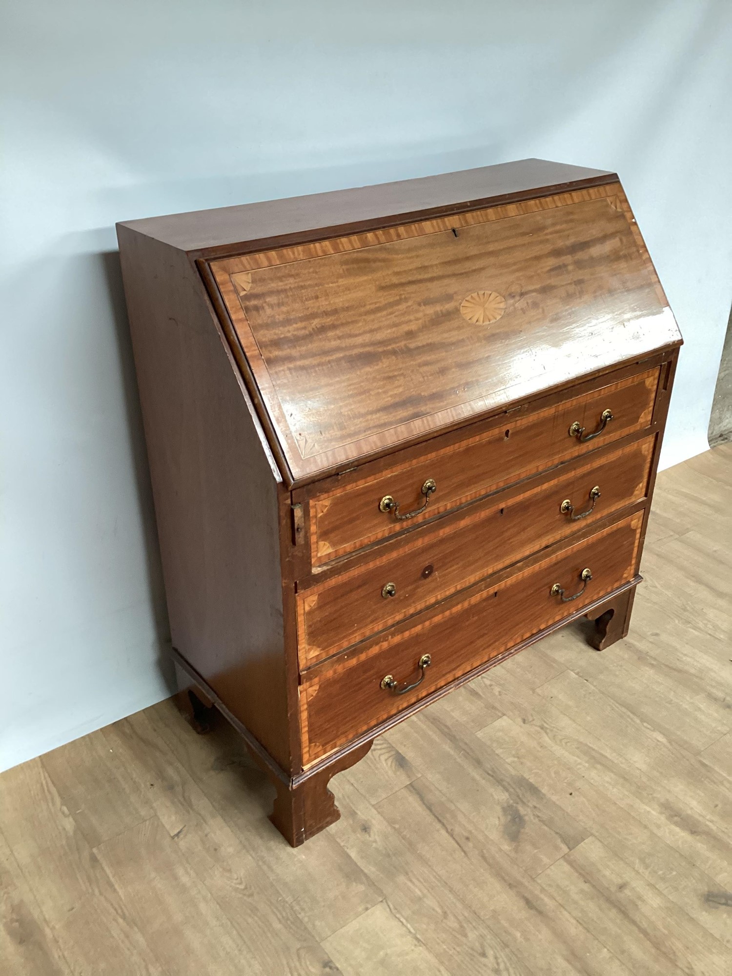 Lot 5 - Edwardian inlaid mahogany bureau