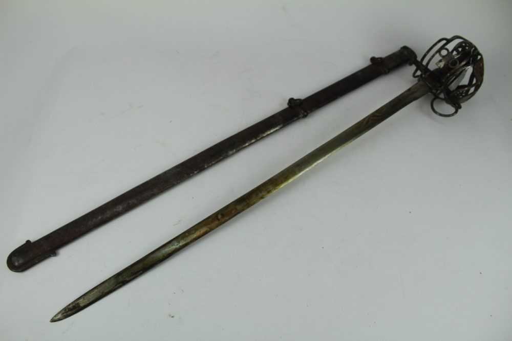 Lot 862 - Scottish basket hilt claymore type broad