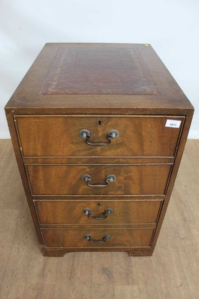 Lot 1011 - Reproduction mahogany two drawer filing