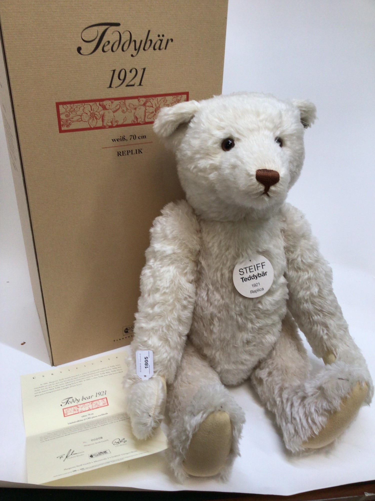 Lot 1805 - Steiff 2004 1921 Replica White 70cm, 407291.