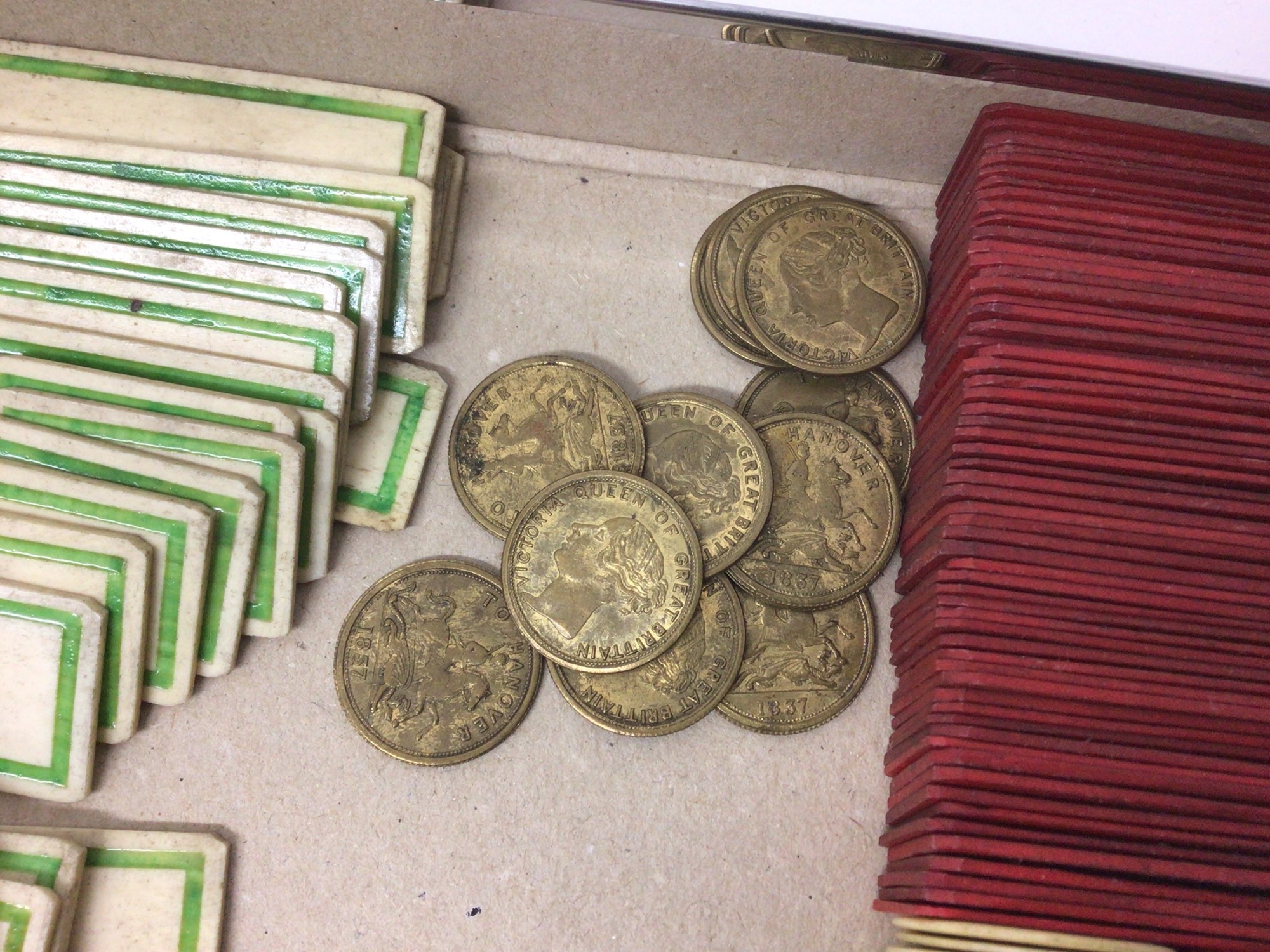 Lot 85 - Quantity of 19th century gaming counters and