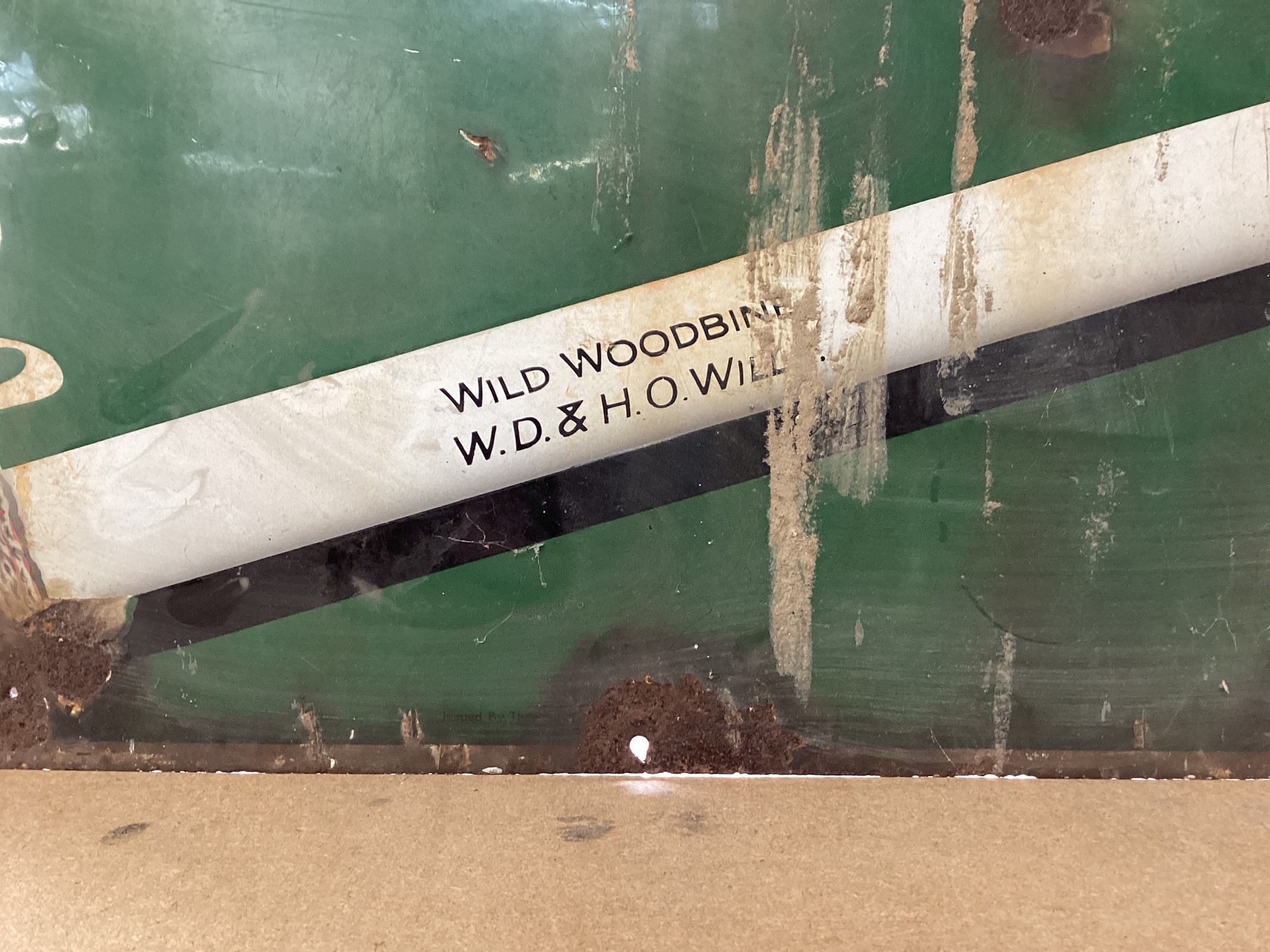 Lot 2564 - Vintage enamel advertising Wills Woodbine