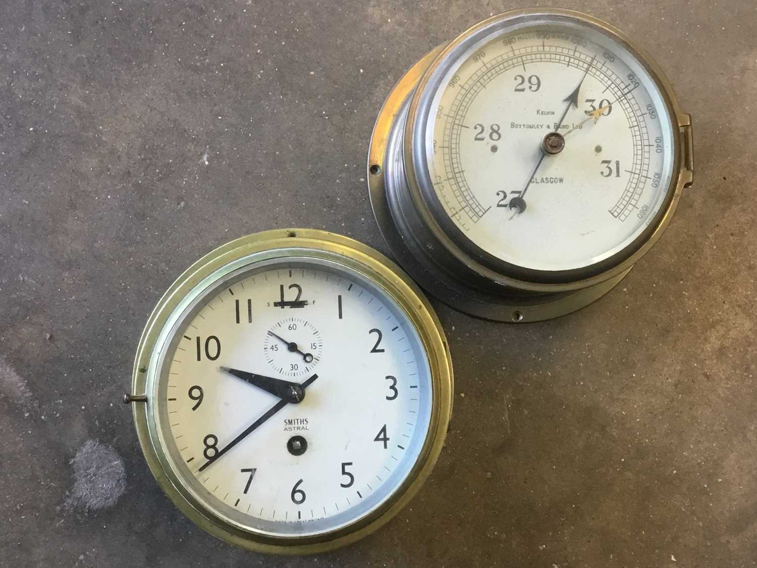 Lot 2606 - Bulkhead barometer by Bottomley and Baird,