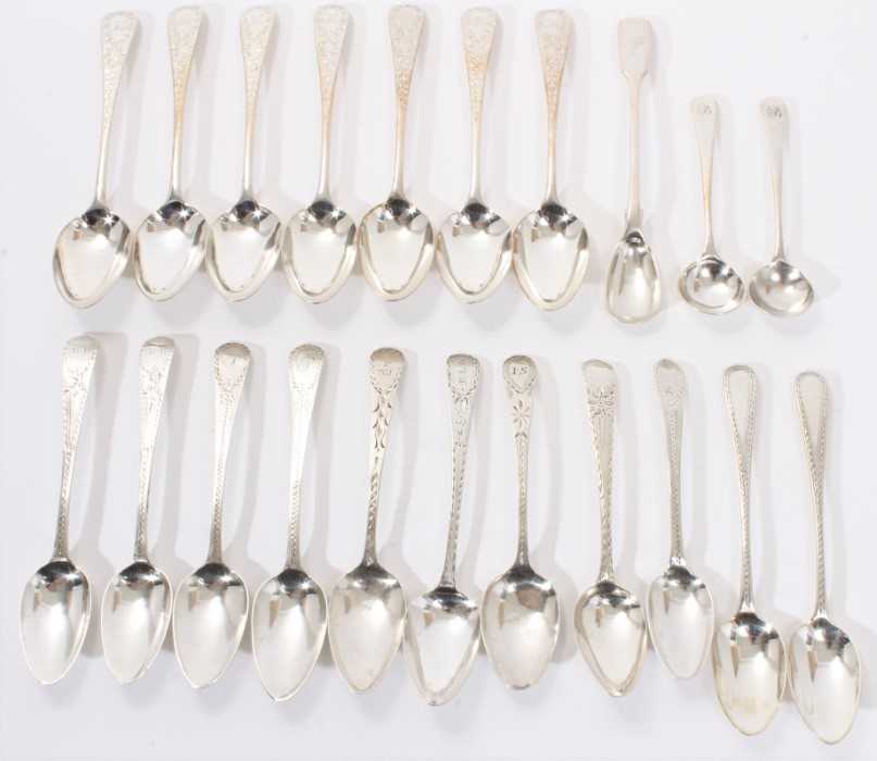 Lot 400 - Set of seven Victorian bright cut teaspoons