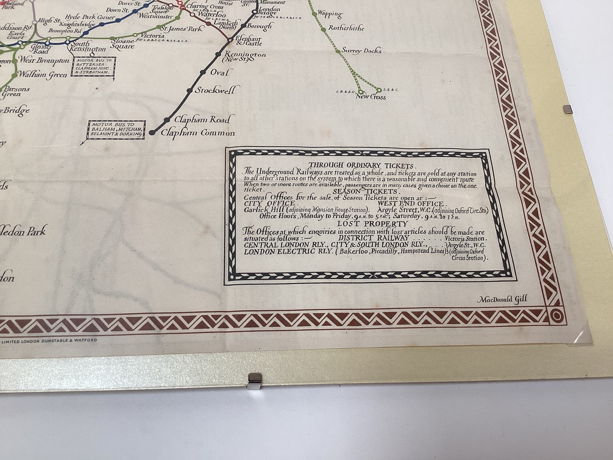 Lot 2453 - Mounted 1920s Map of the Underground
