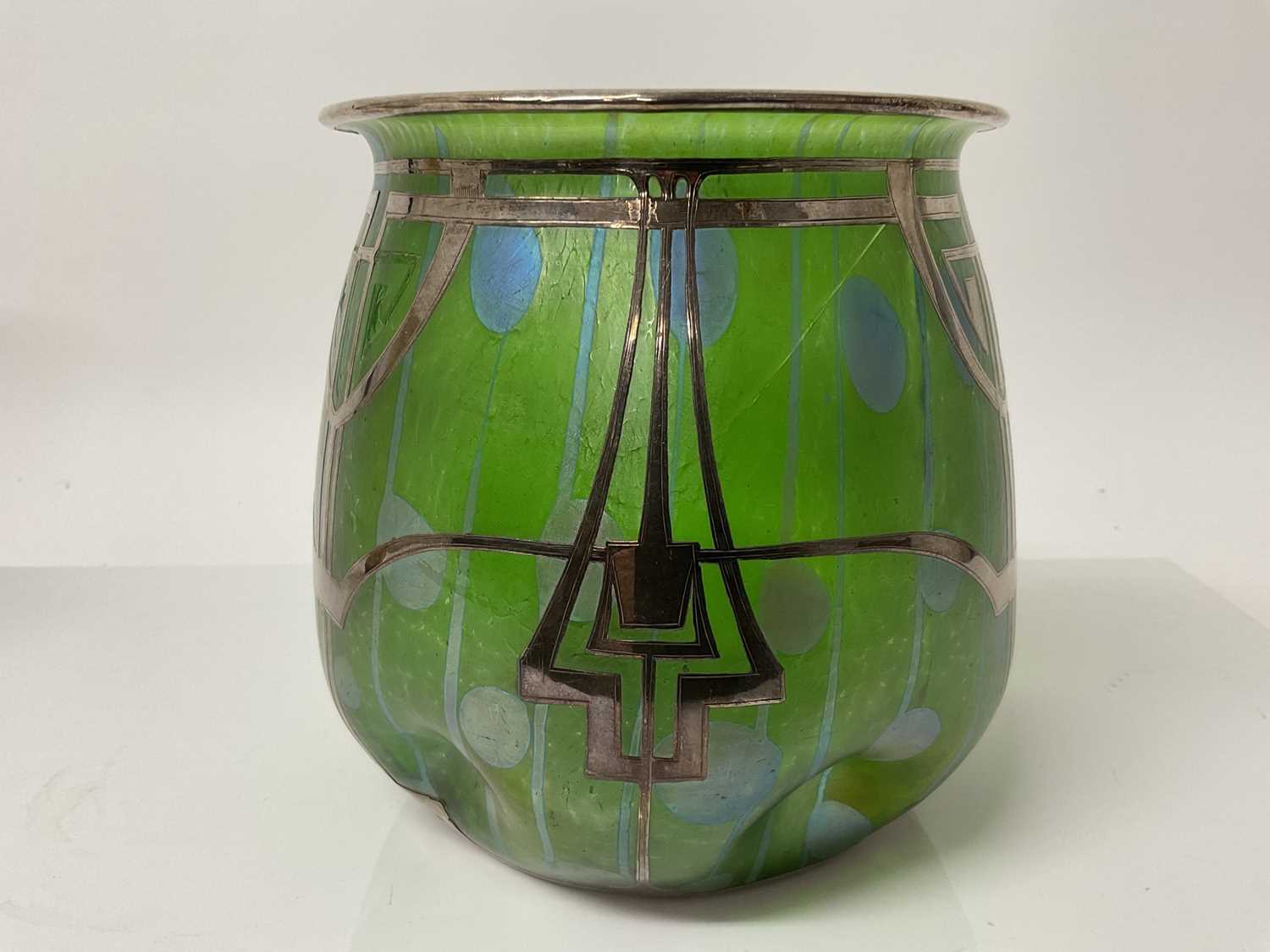 Lot 1035 - Art Nouveau Loetz or Kralik green glass