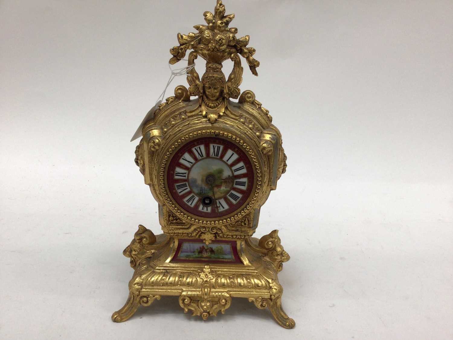 Lot 2640 - French gilt clock