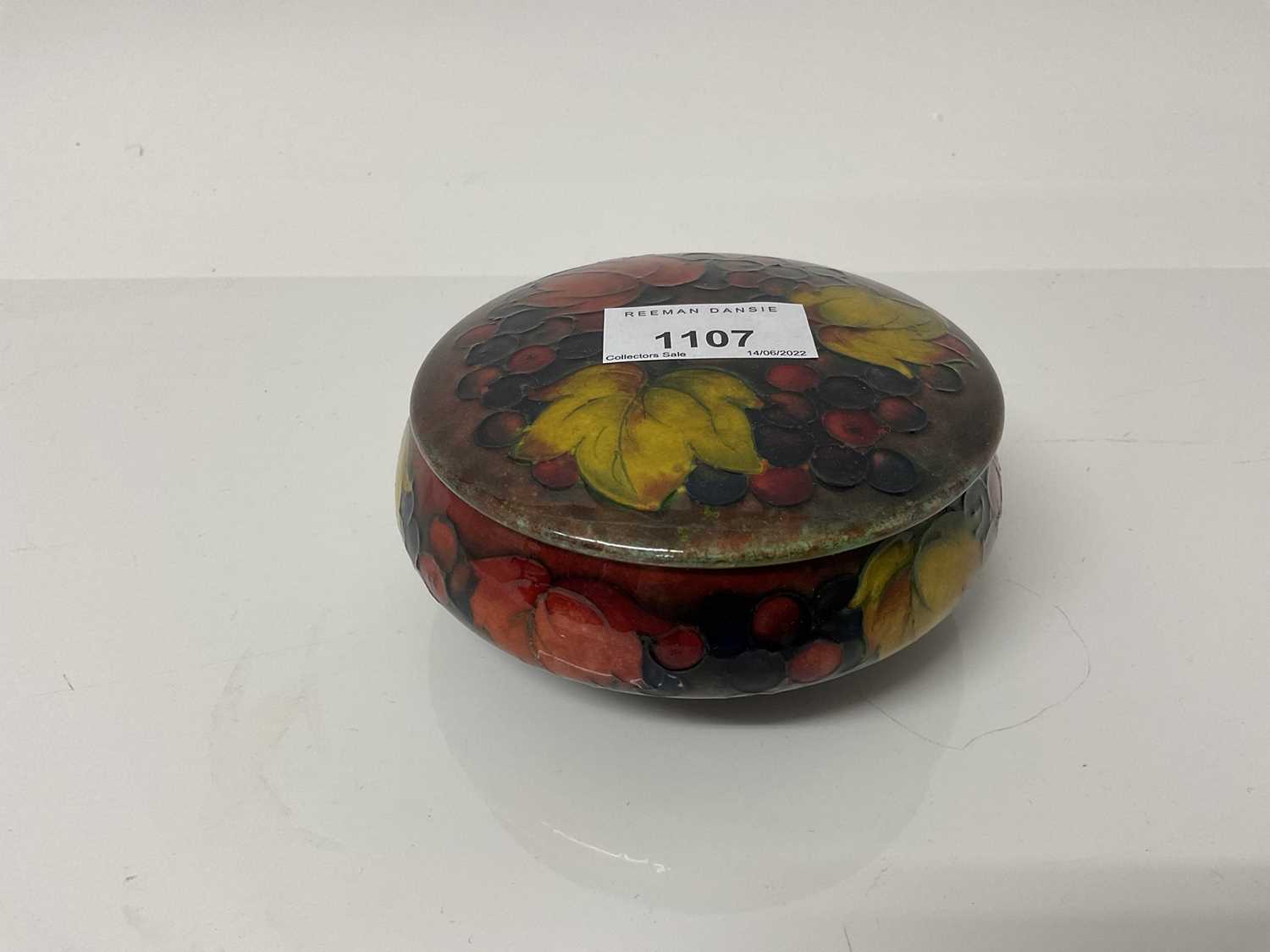 Lot 1107 - Moorcroft pottery Flambe pot and cover
