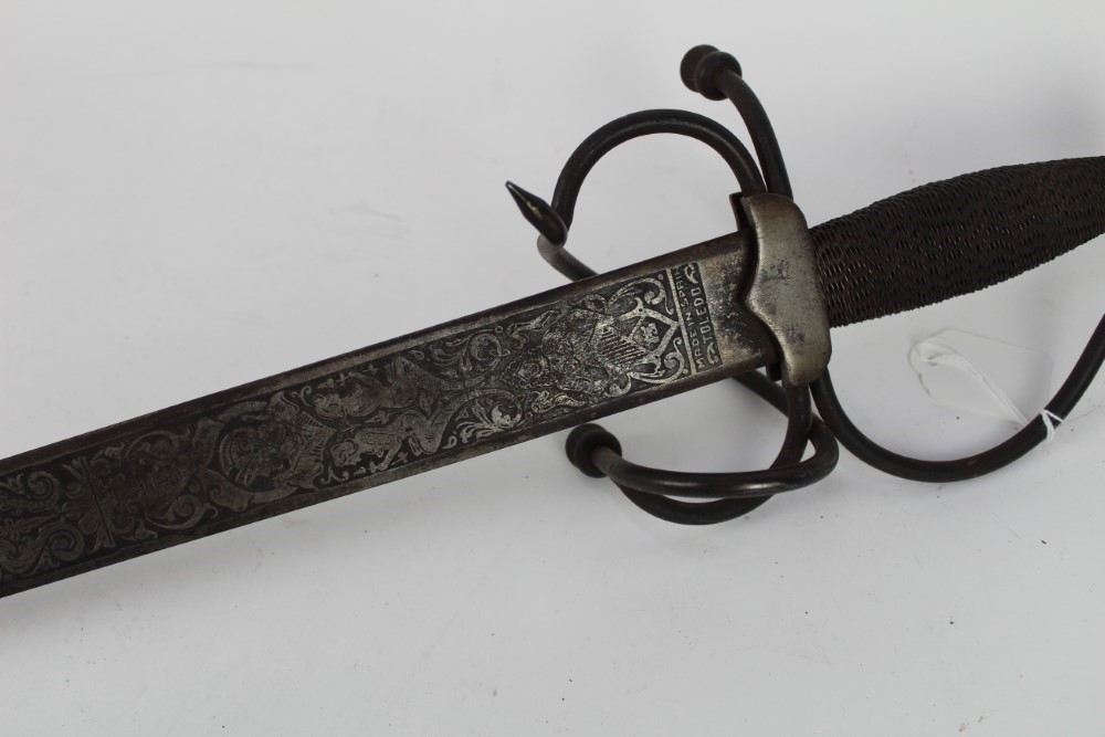 Lot 886 - Reproduction Spanish Toledo sword with