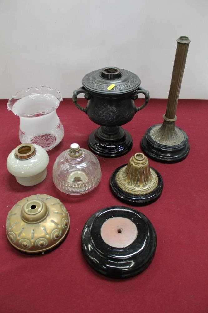 Lot 2699 - Collection of oil lamp bases and burners