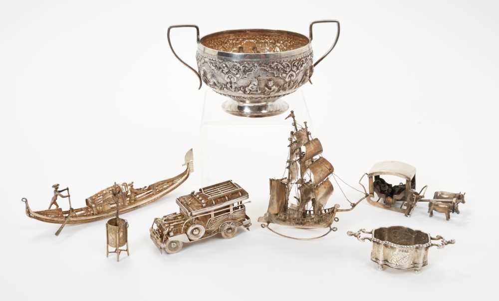 Lot 333 - Collection of Dutch and other novelty silver