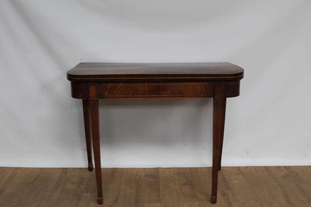 Lot 1349 - George III mahogany D-shaped card table