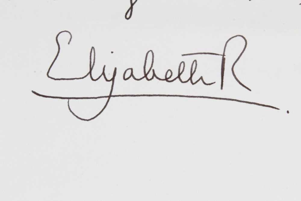 Lot 23 - H.M. Queen Elizabeth II, handwritten note on