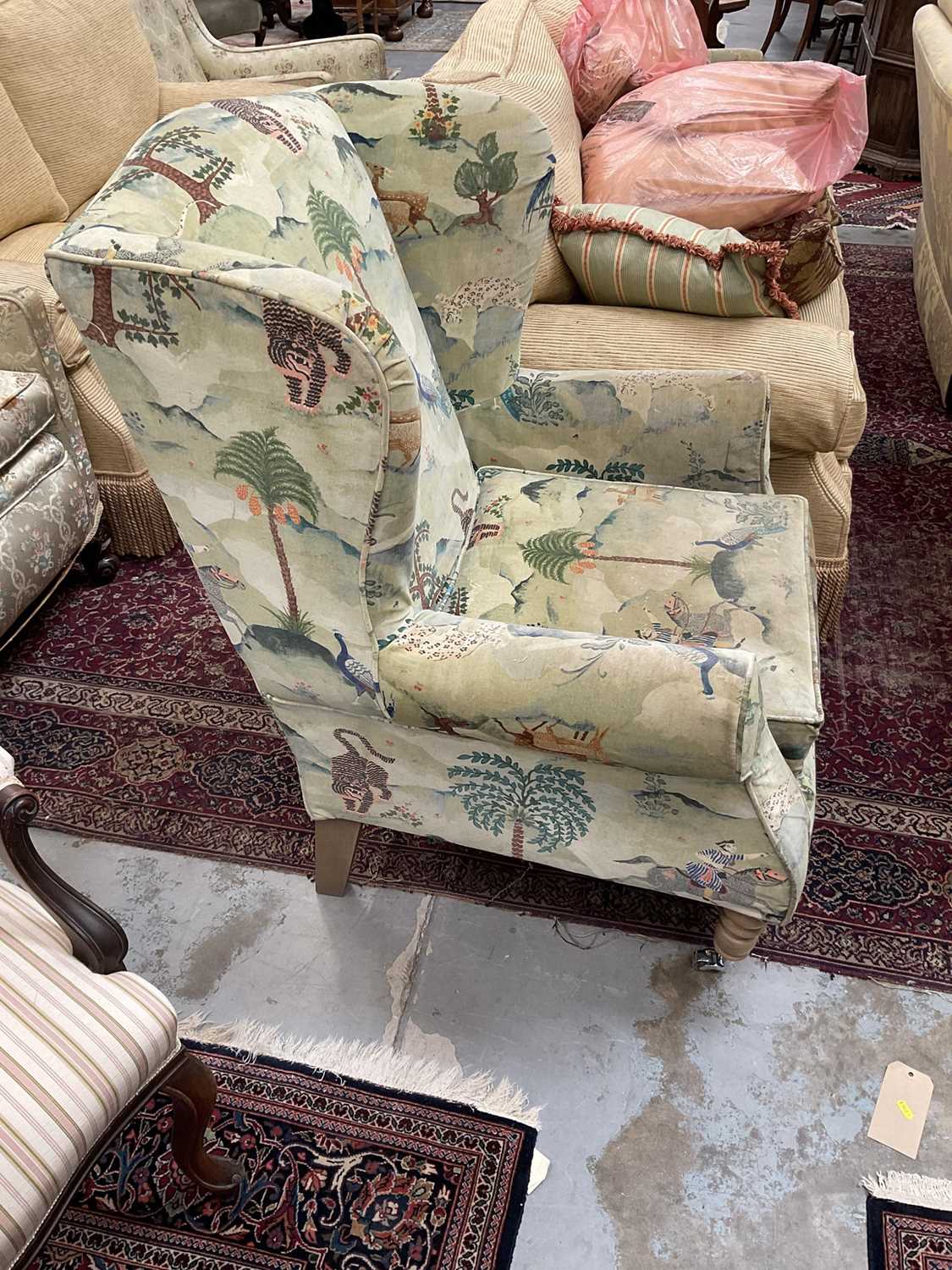 Lot 1214 - Pair of Multiyork wing back chairs