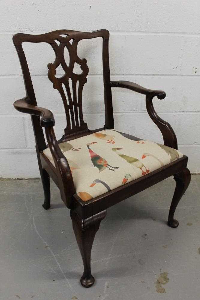 Lot 1394 - George II walnut elbow chair