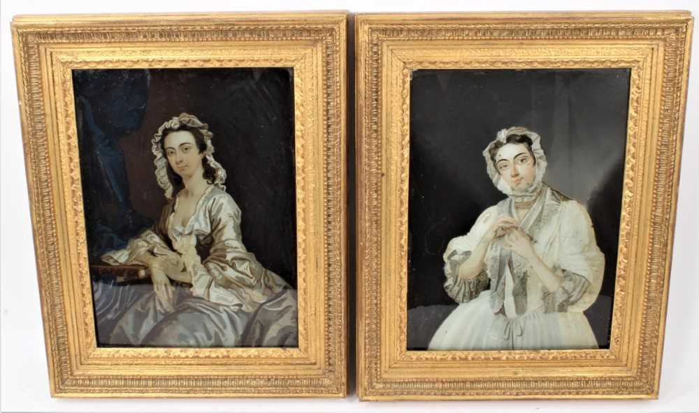 Lot 904 - Pair of 18th century style reverse paintings