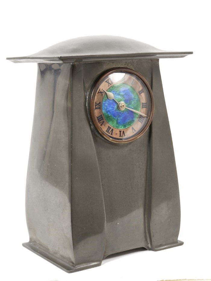 Lot 600 - Liberty pewter clock designed by Archibald