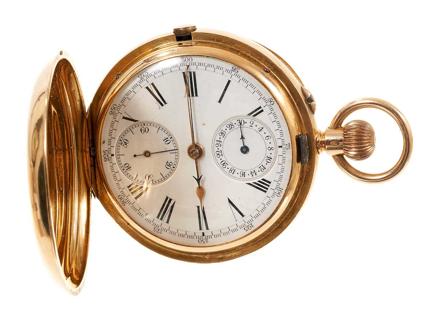 Lot 550 - Gentlemen's 18ct gold chronograph pocket