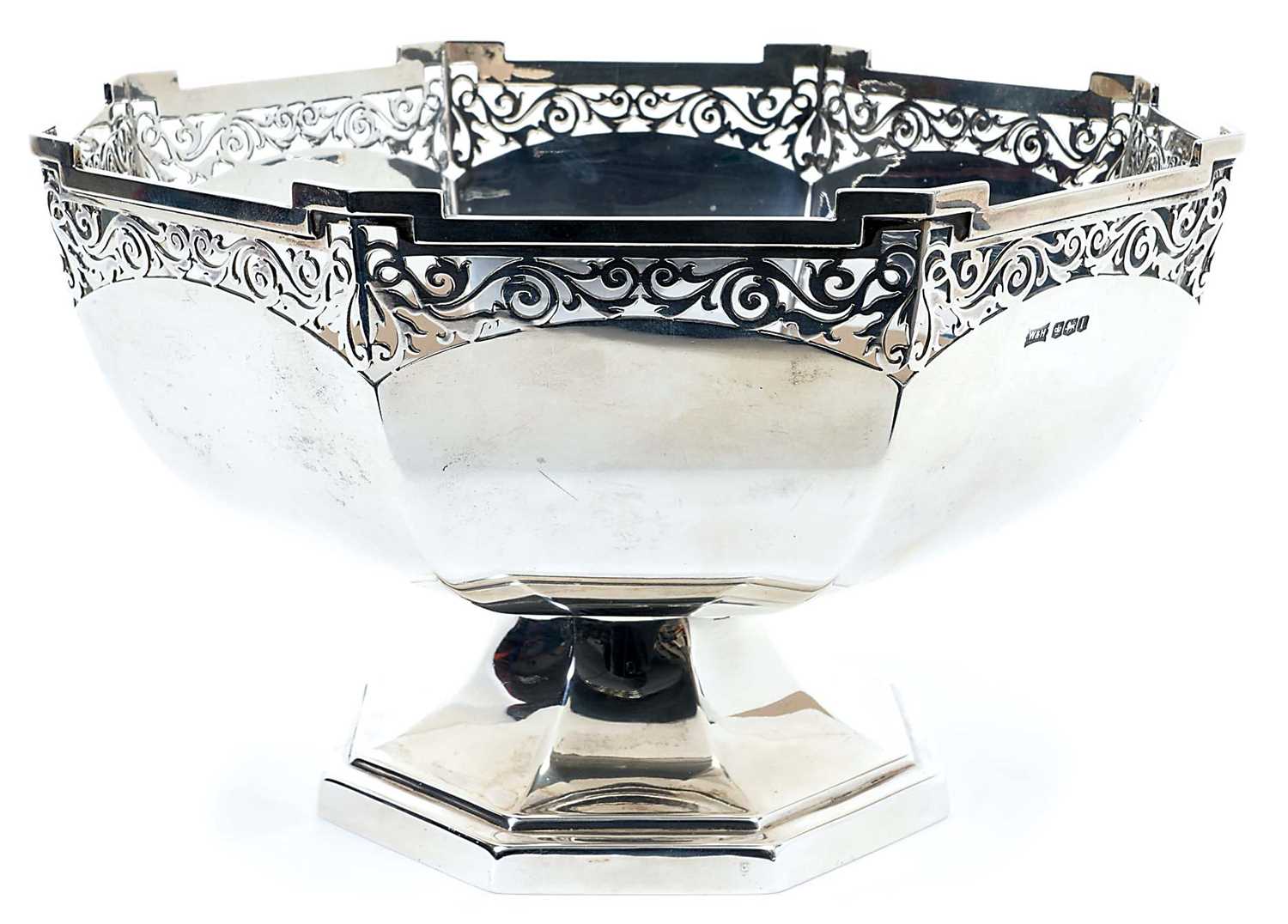 Lot 252 - 1920s silver bowl of octagonal form, with