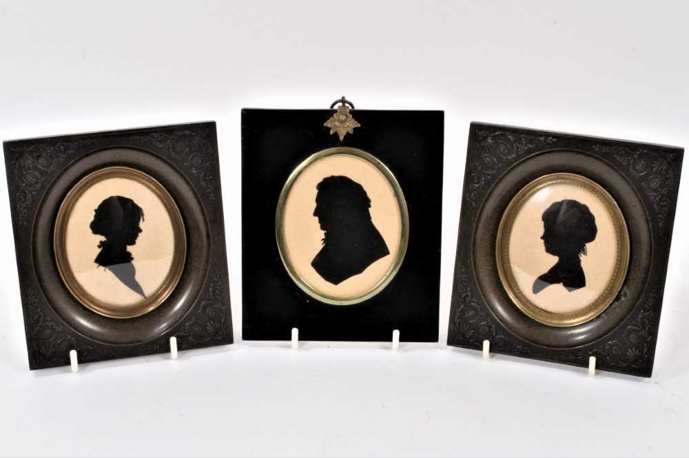 Lot 756 - Regency papercut silhouette miniature and