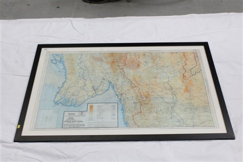 Lot 580 - Second World War silk escape map for Burma