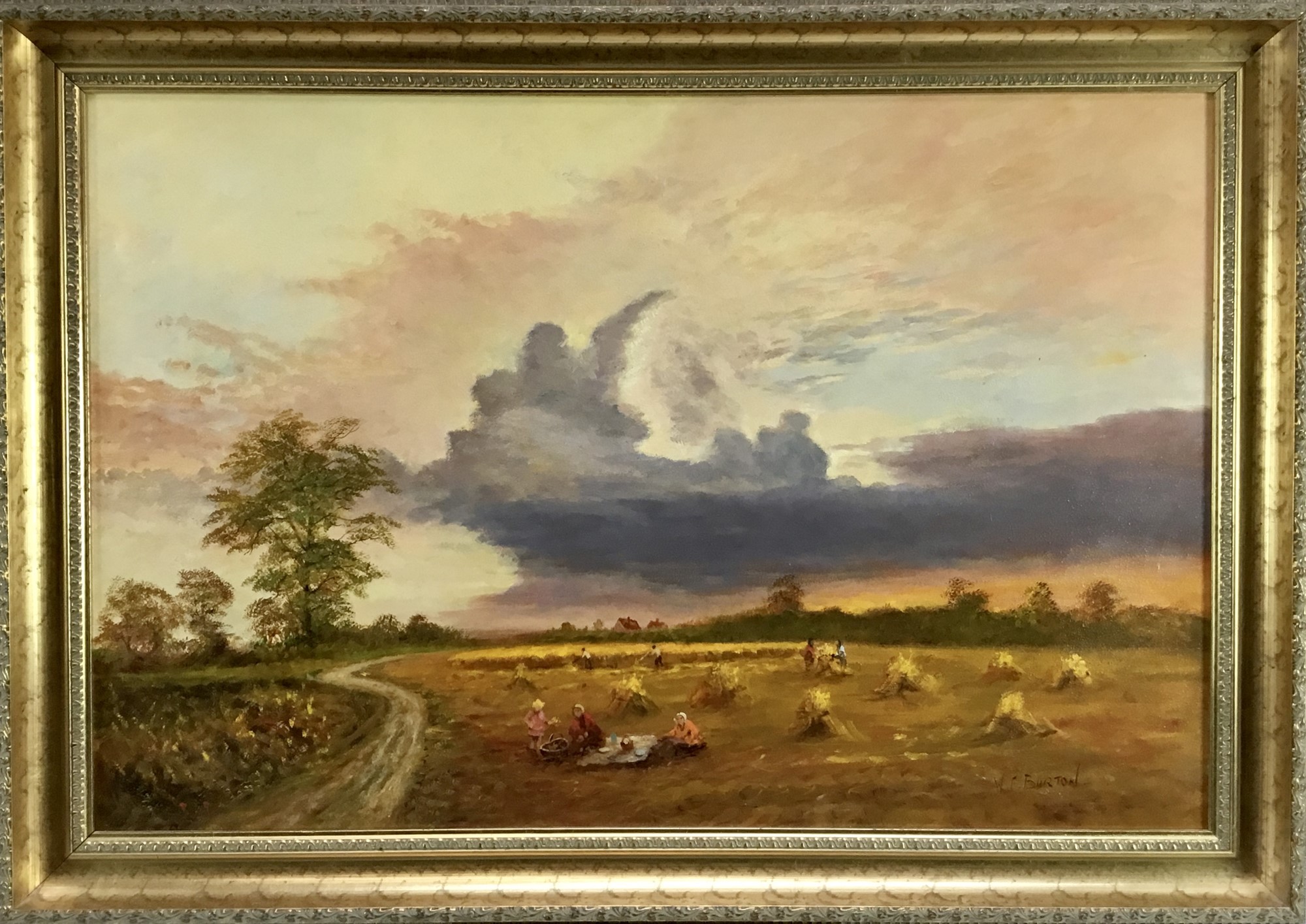 Lot 24 - W.F. Burton oil on canvas - ‘The Harvest