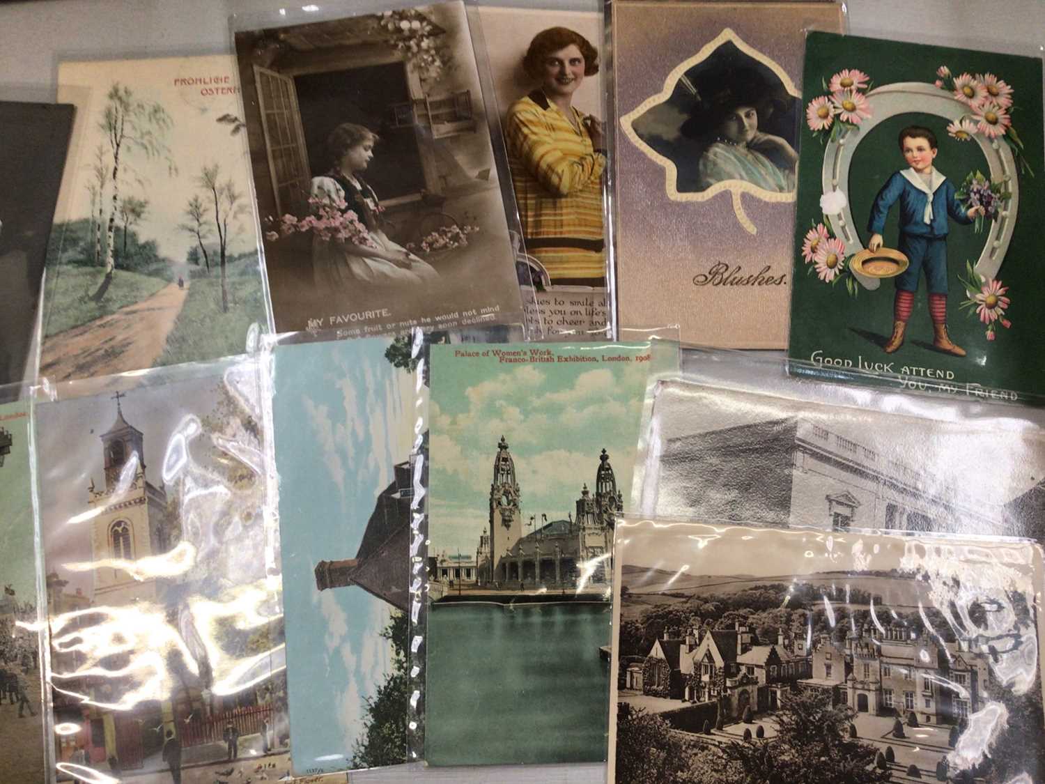 Lot 326 - 400+ early mixed postcards, all UK, topo,