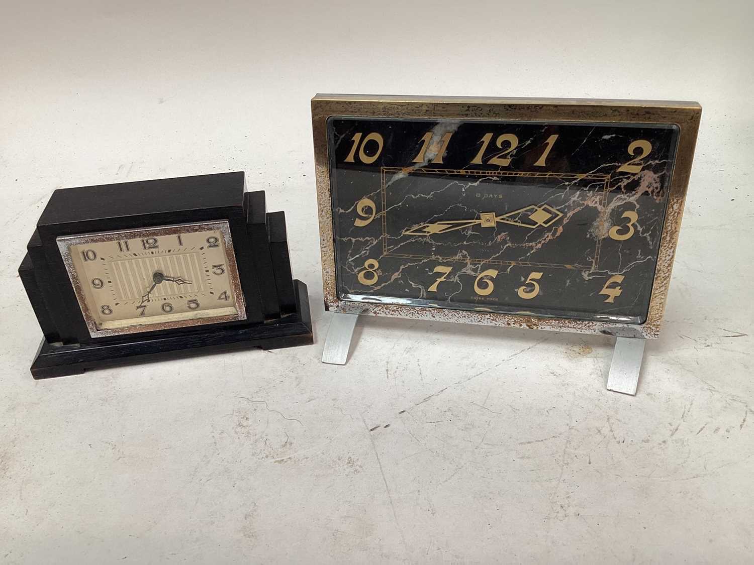 Lot 2583 - Five Art Deco clocks, including Doxa and