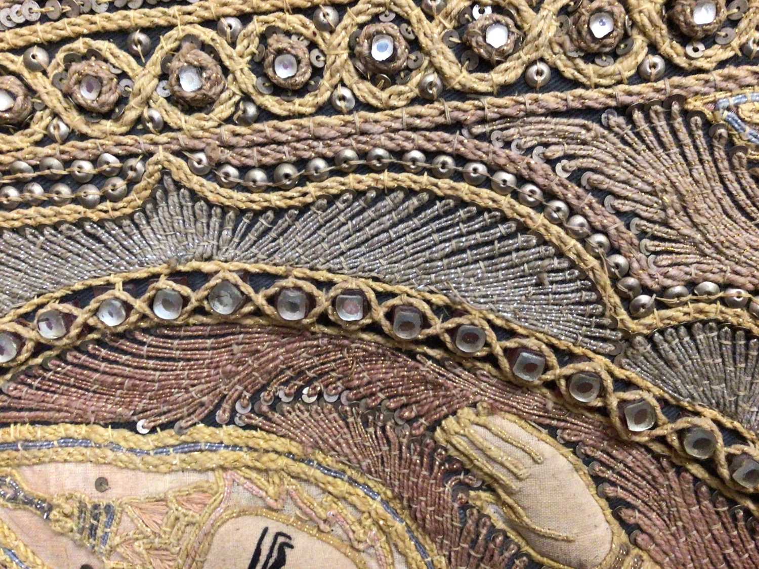 Lot 306 - Thai/ Burmese embroidery decorated with gilt