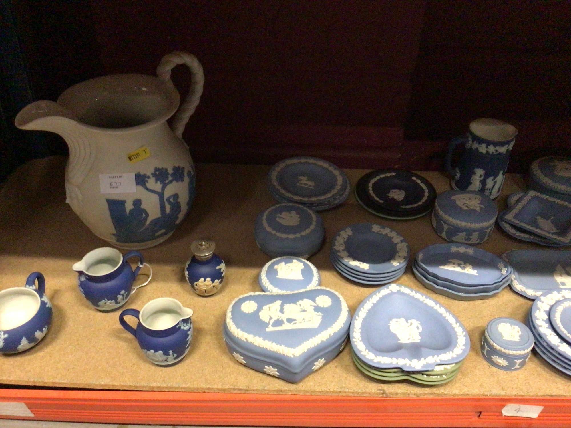 Lot 677 - Wedgwood blue and white jasper ware