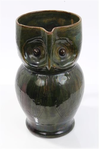 Lot 373 - Late Victorian Farnham pattern owl jug with