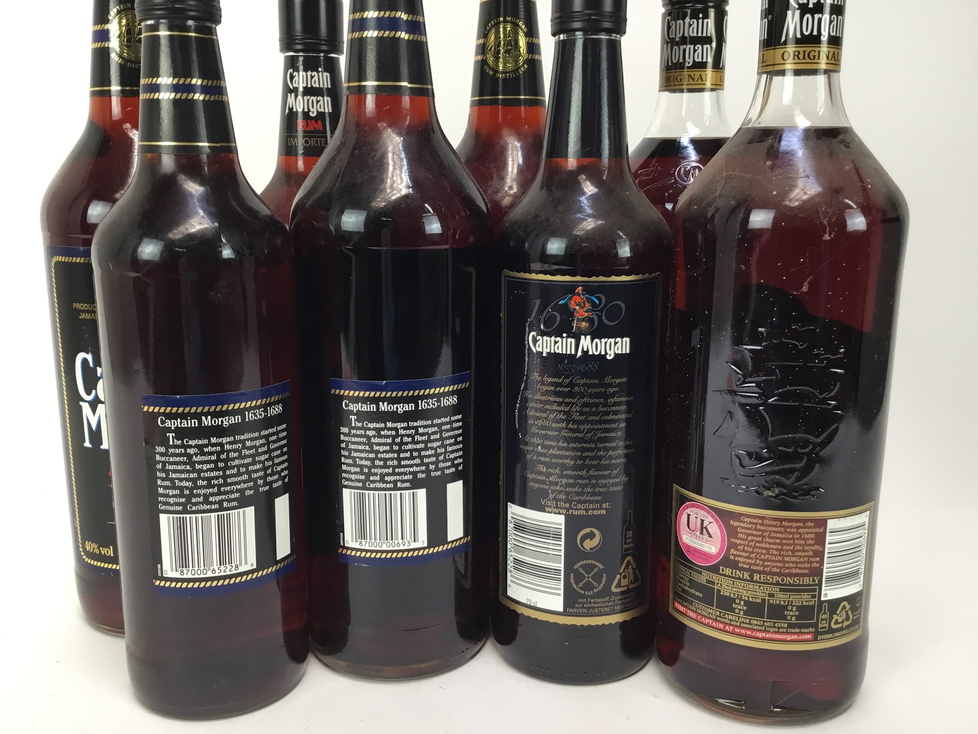 Lot 68 - Rum - eight bottles, Captain Morgan, 40%,