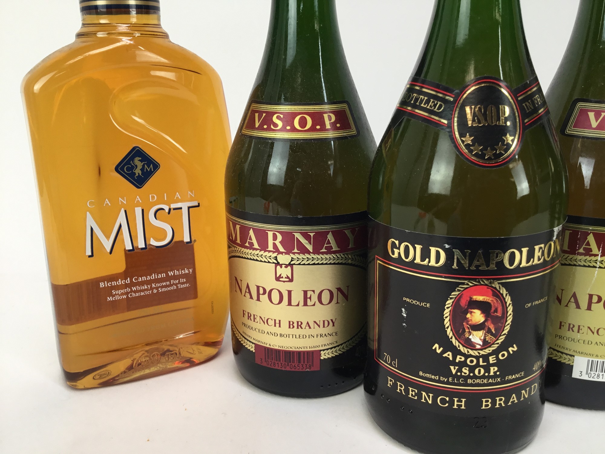 Lot 74 - Five bottles - Napoleon Brandy, Martineau and