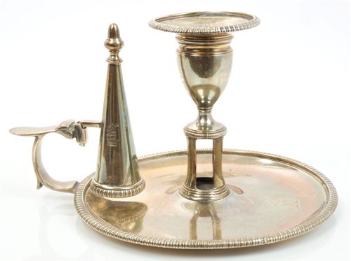 Lot 410 - George III Silverer chamber candlestick of