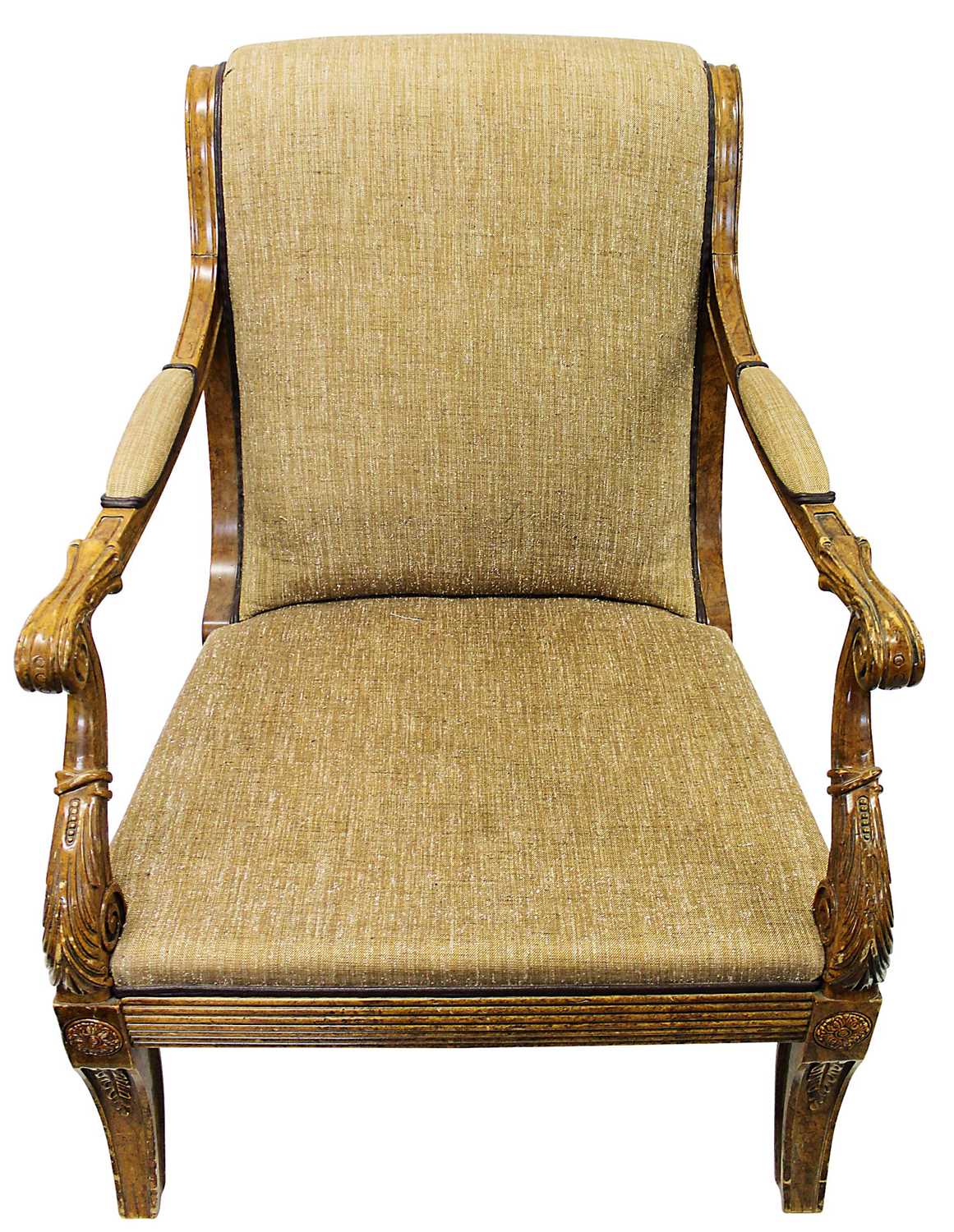 Lot 1444 - Regency style simulated walnut library