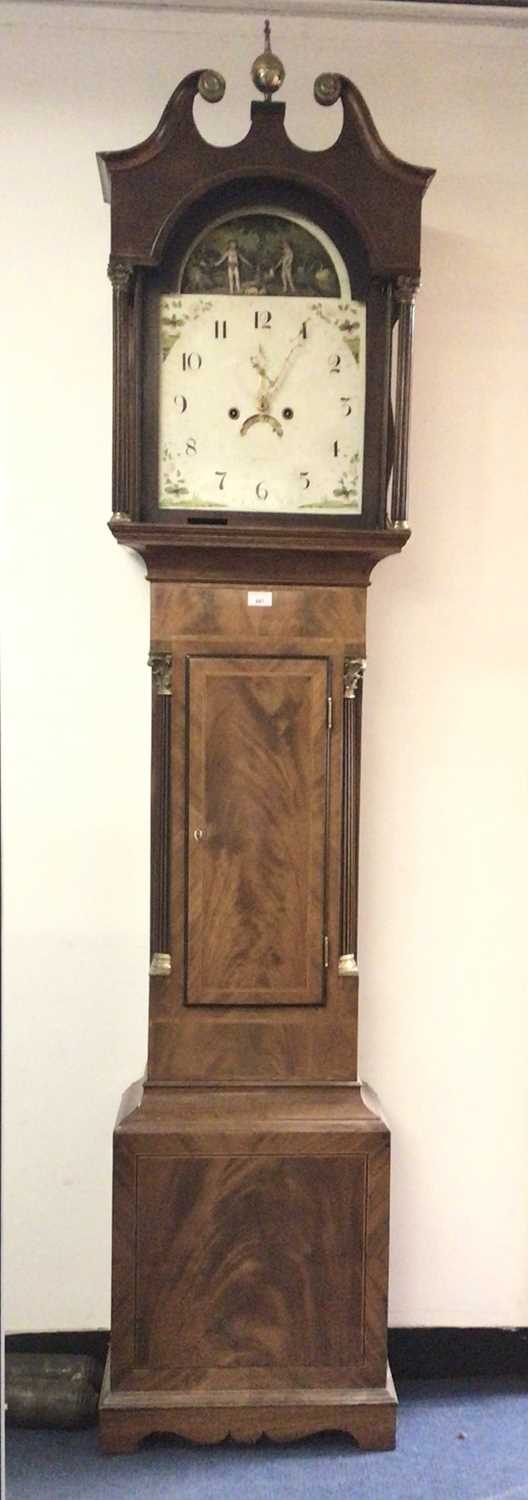 Lot 687 - 19th century 8 day Long case clock with Adam