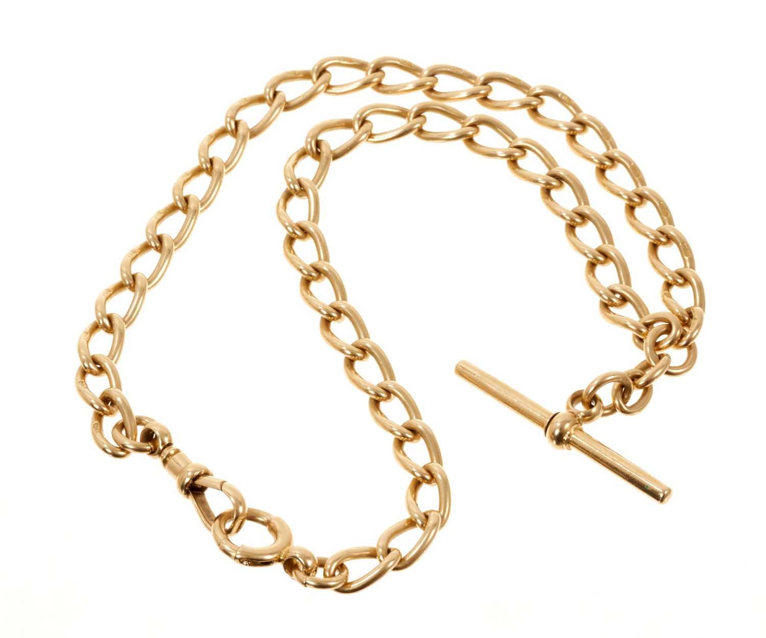 Lot 416 - 18ct yellow gold curb link watch