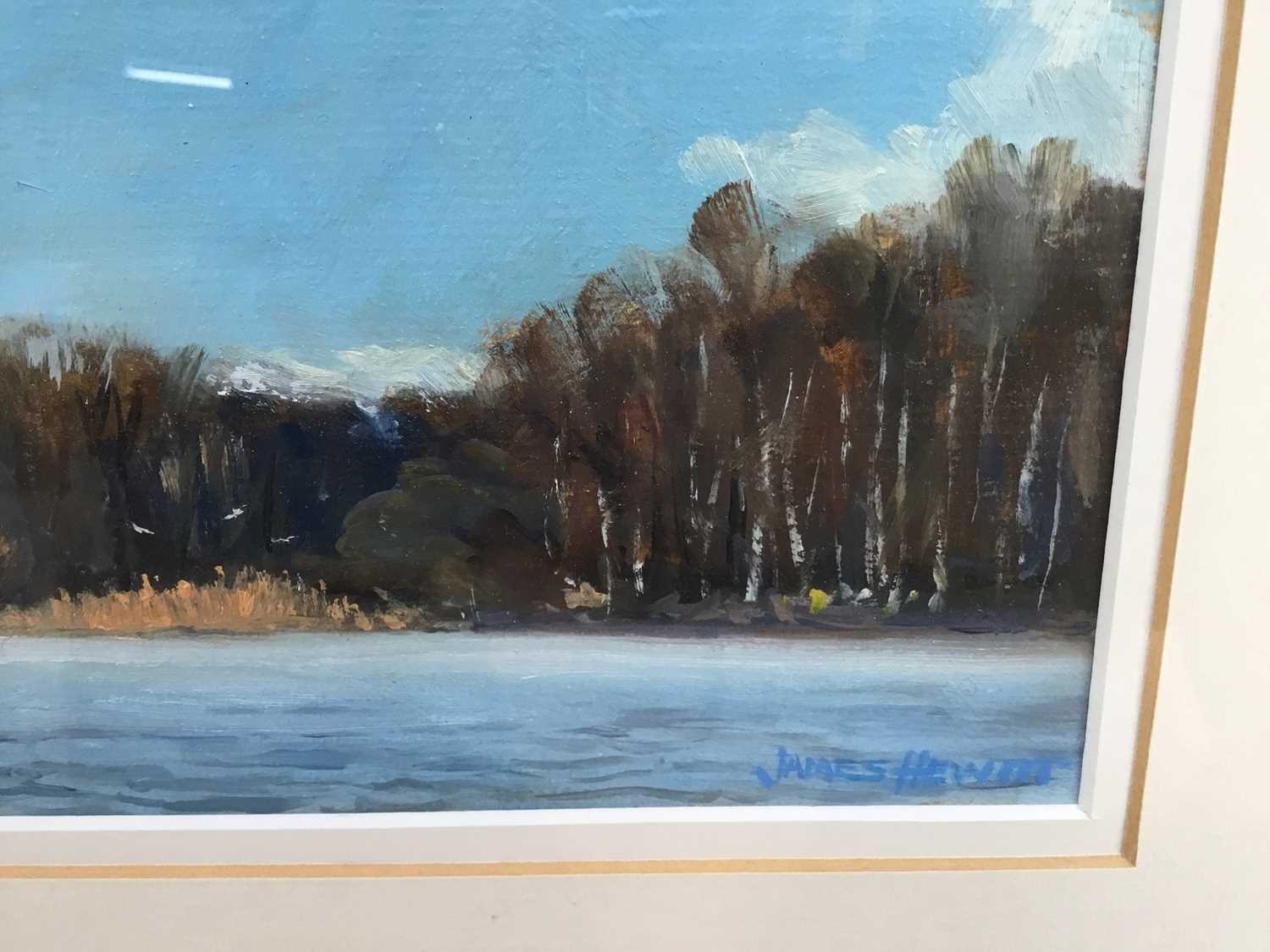 Lot 15 - James Hewitt (b. 1934) oil on card - 'A March