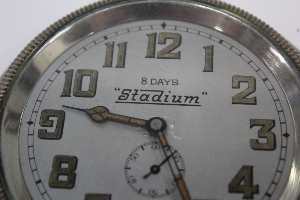 Lot 2022 - 1930s 'Stadium' car clock with Swiss 8 day